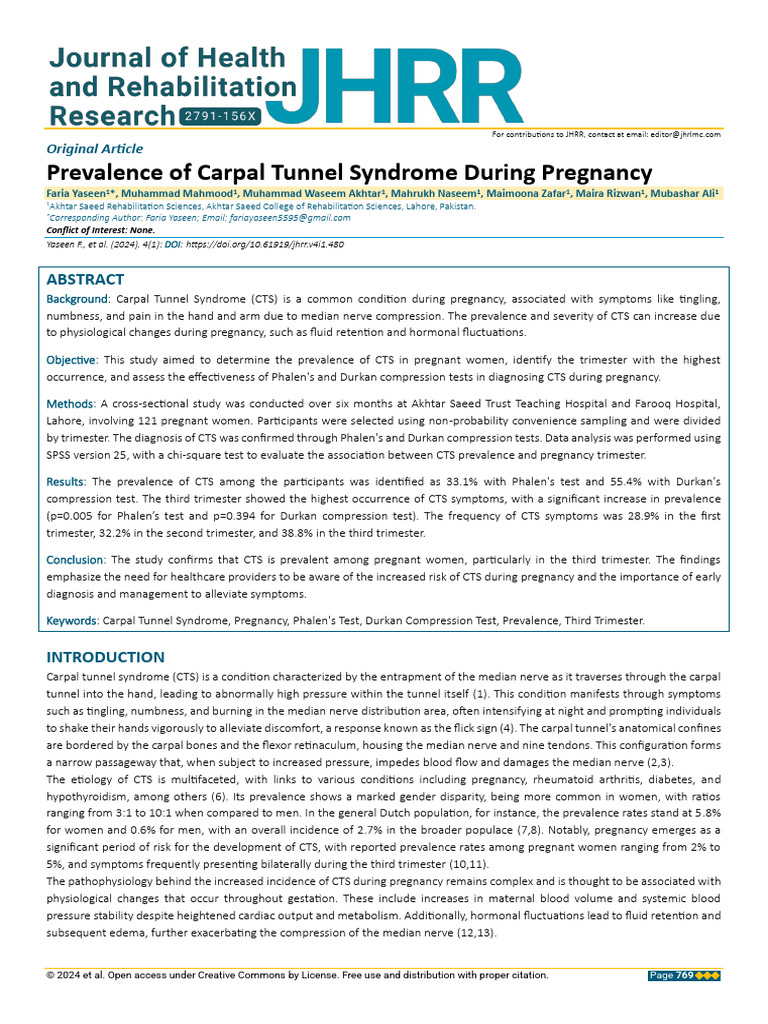 131 JHRR 4-1 480 Prevalence of Carpal Tunnel Syndrome | PDF | Carpal ...