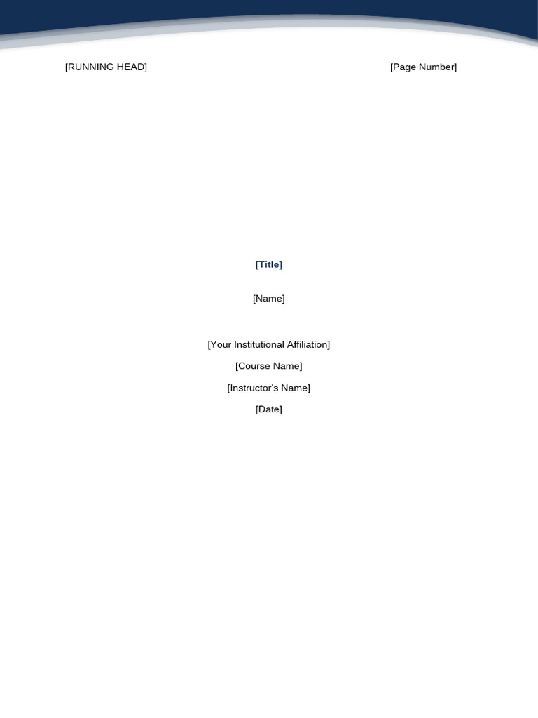 Blank APA Template | PDF