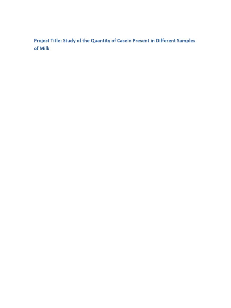 Casein_Project | PDF | Milk | Dairy