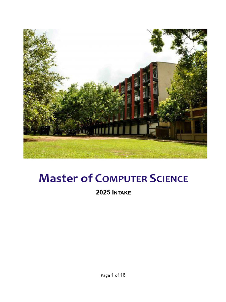 MCS Course Information 2025 | PDF | Academic Degree | Master's Degree