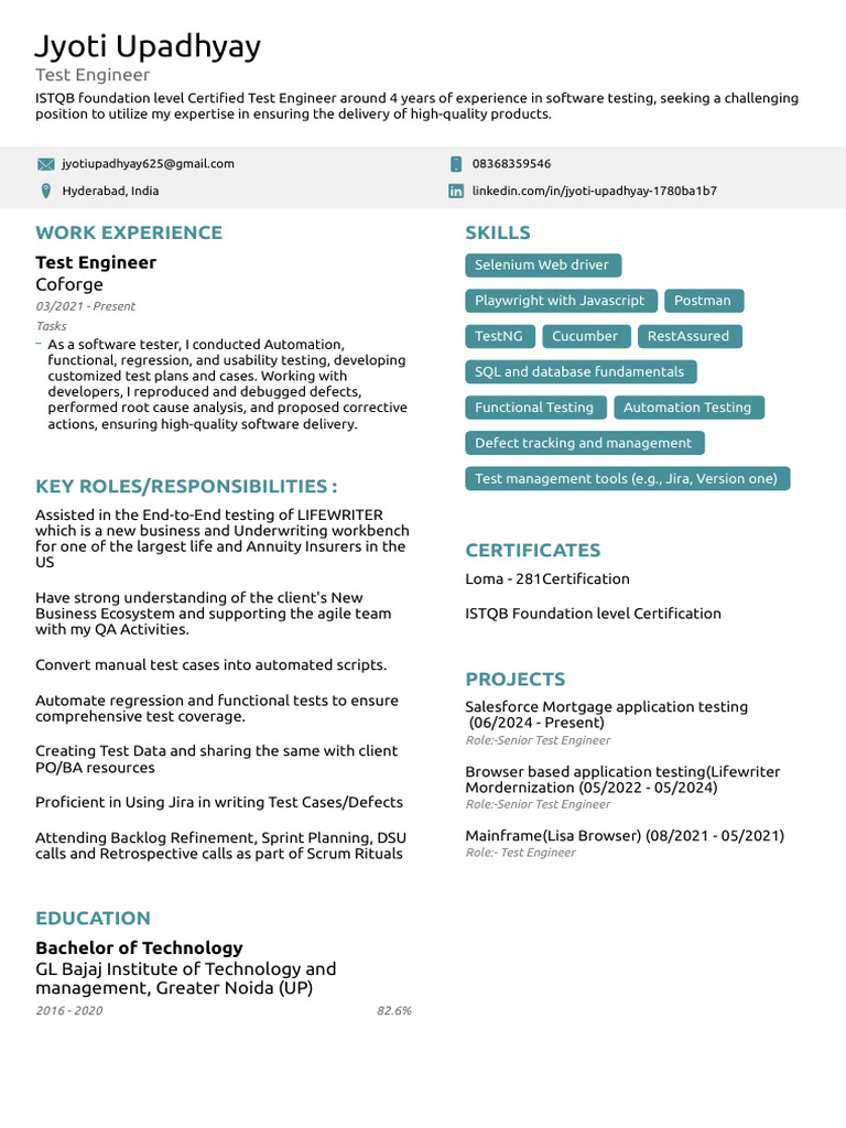 Jyoti Resume | PDF | Software Testing | Scrum (Software Development)