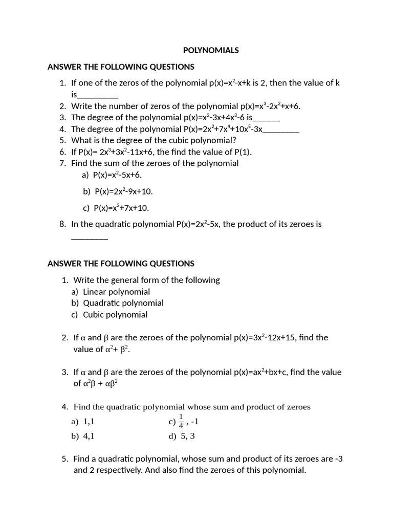 Polynomial Problem Solving | PDF
