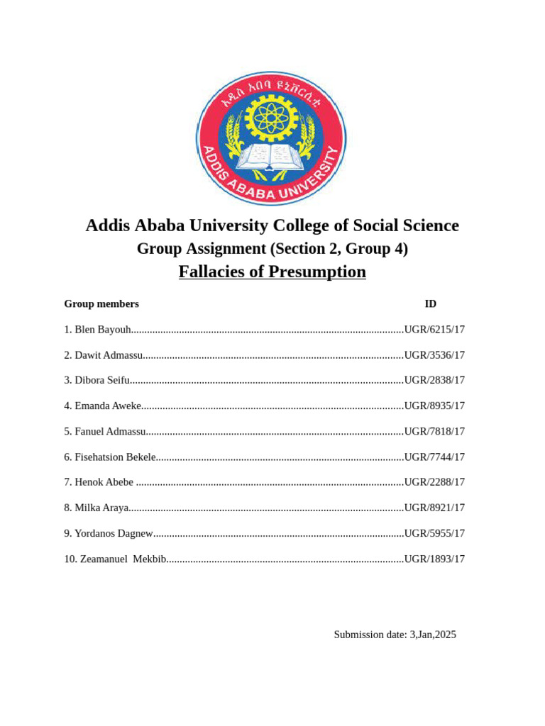 Logic Assignment (Final Version) | PDF | Fallacy | Argument