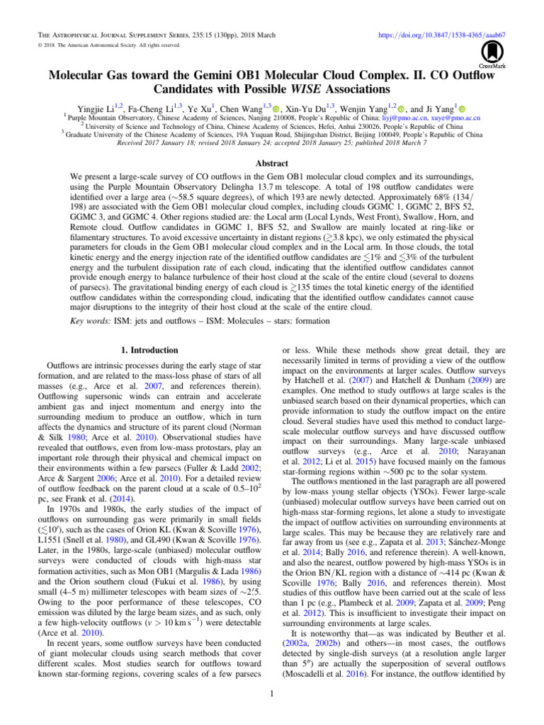 Li 2018 ApJS 235 15 | PDF | Interstellar Medium | Turbulence