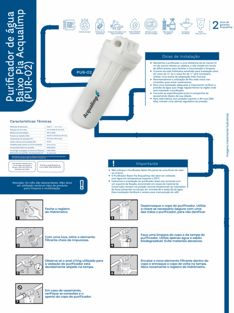 Manual Instalacao Purificador Baixo Pia | PDF