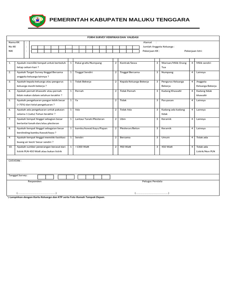 Format Pendataan | PDF