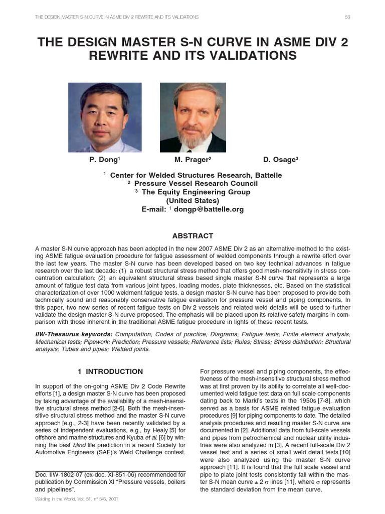The Design Master S N Curve in ASME Div | PDF | Fatigue (Material ...