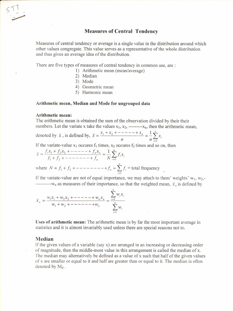 Mean Median Mode | PDF