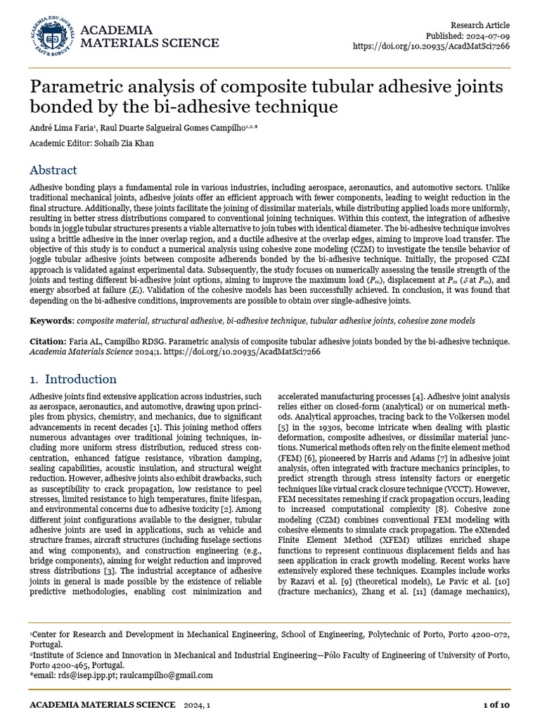 Parametric Analysis of Composite Tubular | PDF | Fracture | Strength Of Materials