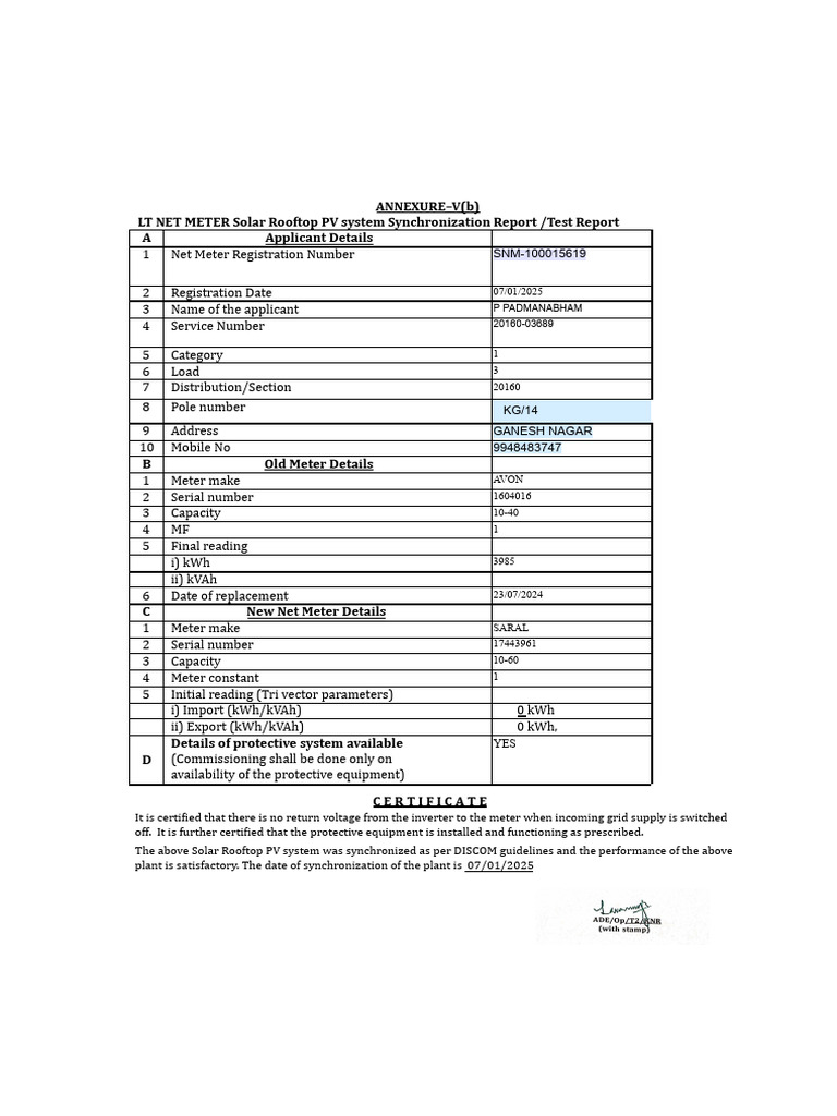 Solar Rooftop PV System Test Report | PDF | Photovoltaic System ...
