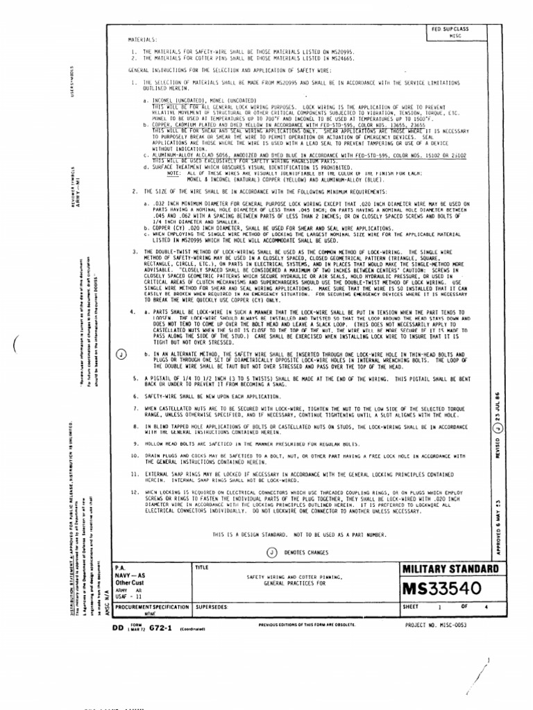 MS33540 and MIL-STD-889B Overview | PDF