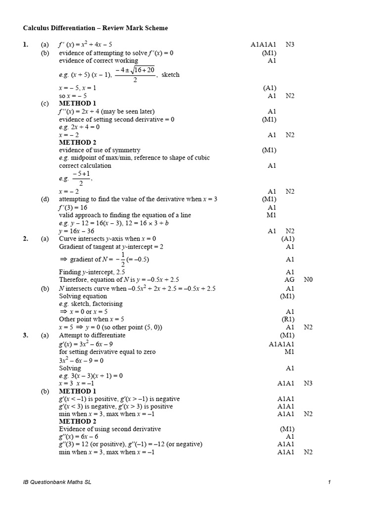 Differentiation Review MS | PDF | Trigonometric Functions | Slope