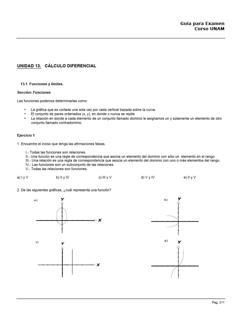 Guía UNAM 7c - Matematicas | PDF | Función (Matemáticas) | Matemática ...