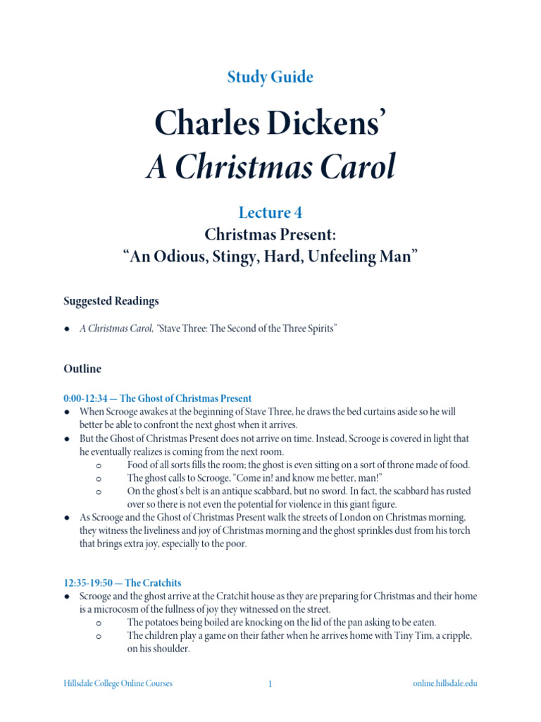 Lecture 4 CHRISTMAS CAROL | PDF | Ebenezer Scrooge | A Christmas Carol