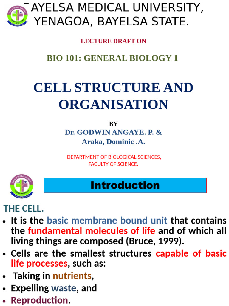 Pp on Cell Structure and Organisation | PDF | Cell (Biology) | Cell ...