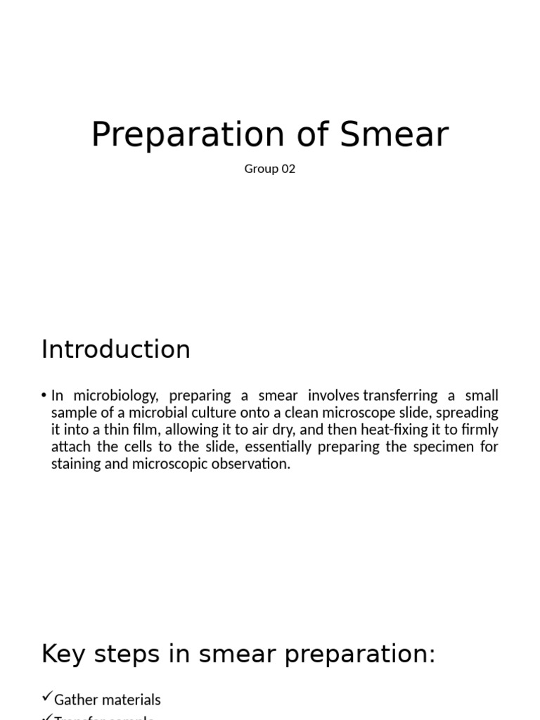 Preparation of Smear Group 2 | PDF