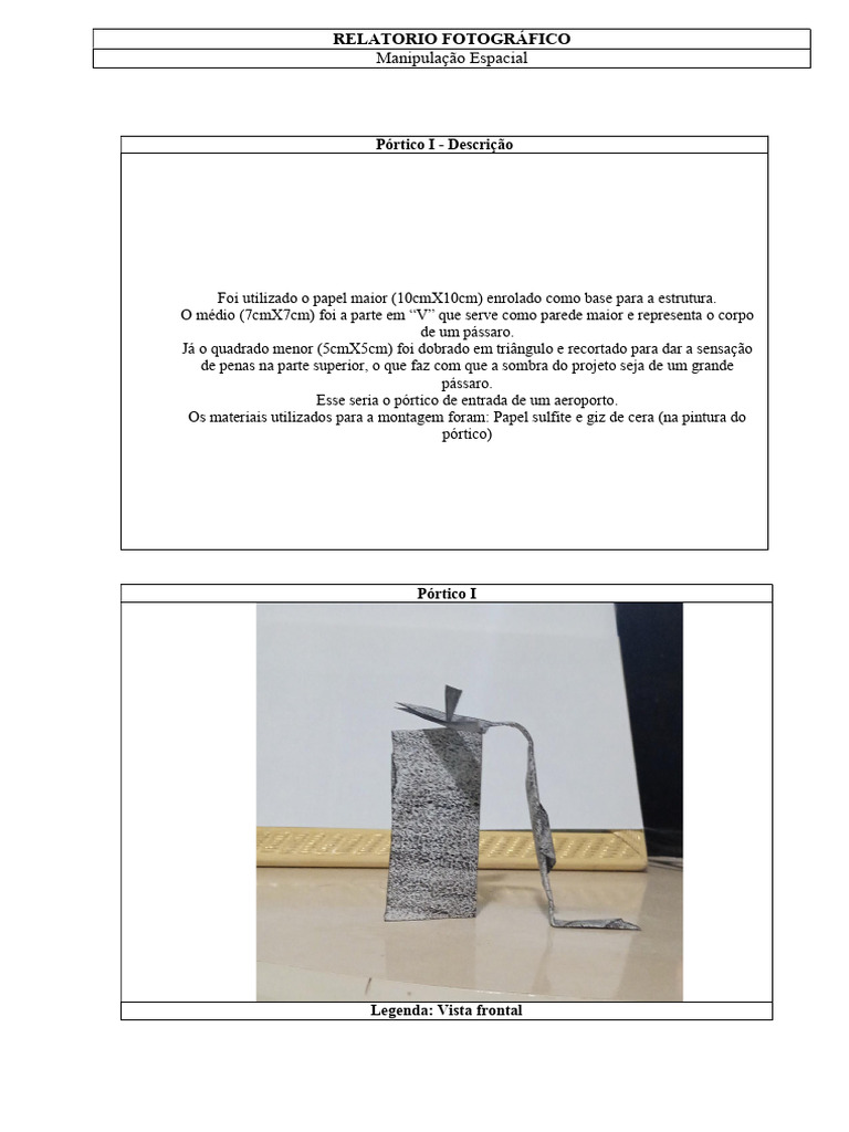 Relatorio Fotografico - Portico AV1 | PDF