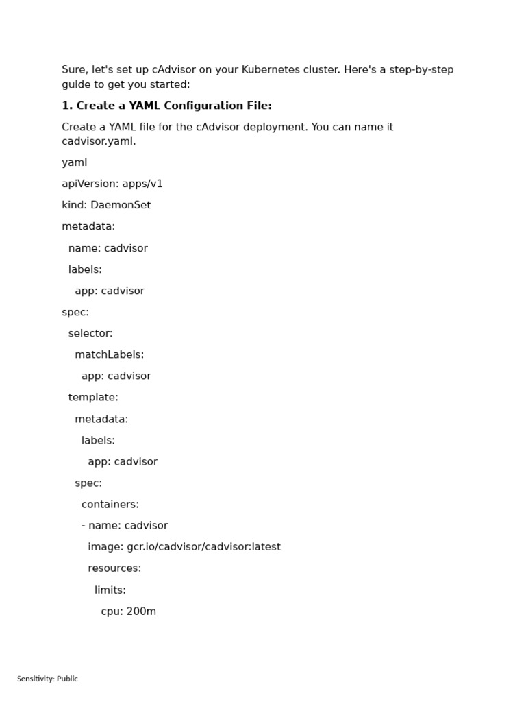 Cadvisor For k8s Resource Utilization | PDF | Computer Science | Software
