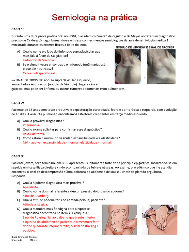 Semiologia Na Pratica Gabarito - 240723 - 122519 | PDF | Doenças e ...