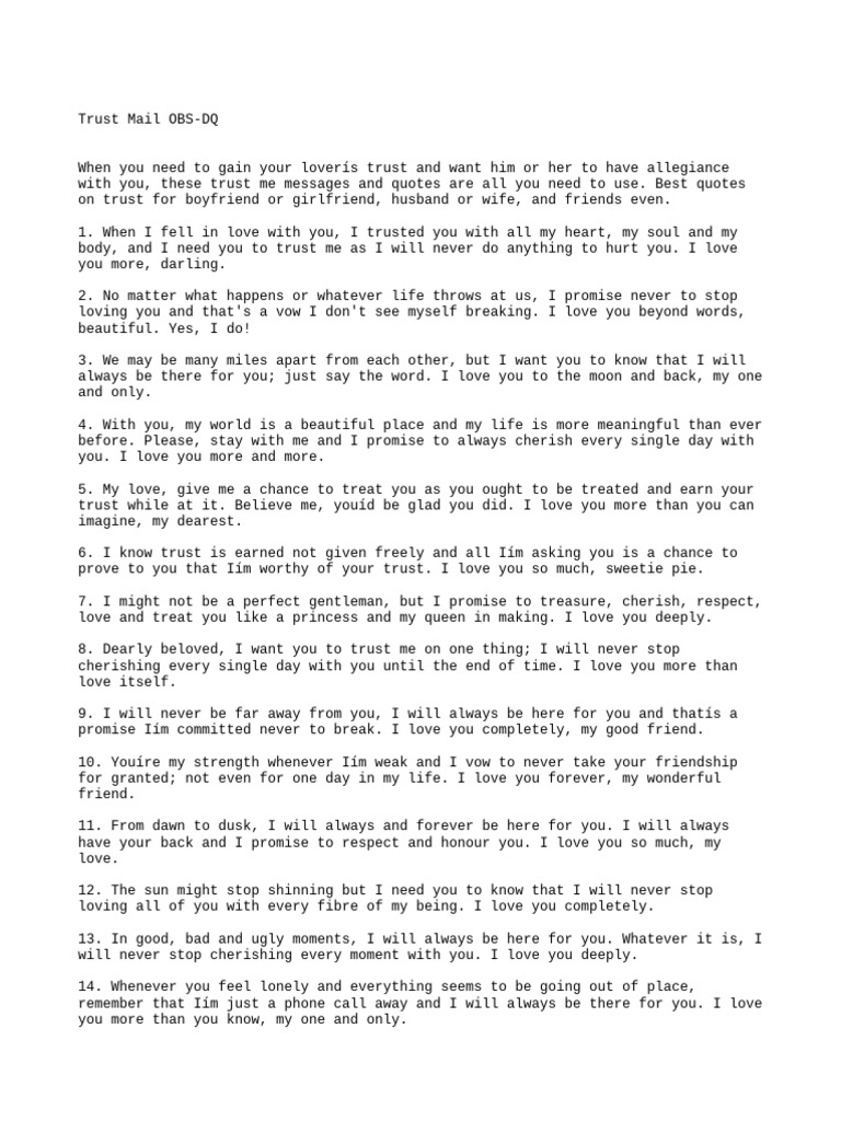 Trust Mail | PDF | Love