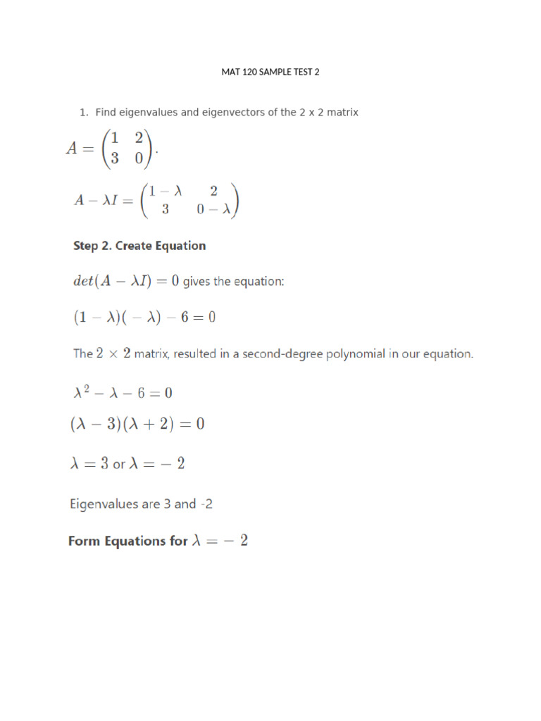 Mat 120 Sample Test - 2 | PDF