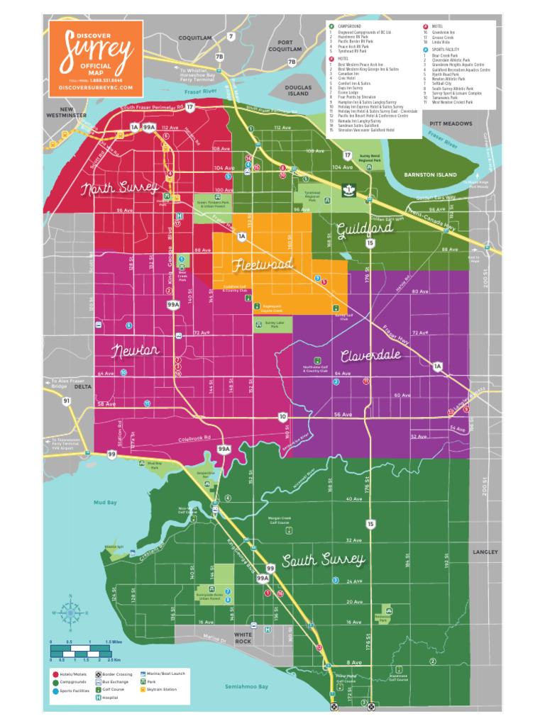Surrey BC Official Map Guide | PDF | Hotel | Hospitality Industry