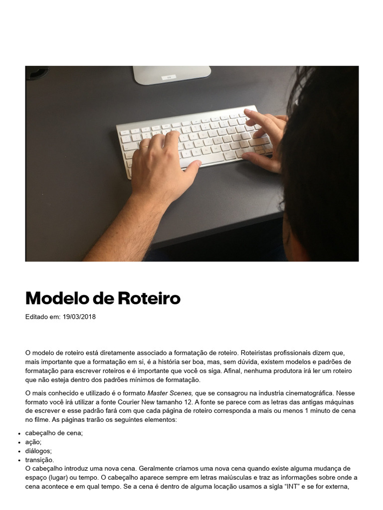 Modelo de Roteiro - Academia Internacional de Cinema (AIC) | PDF | Roteiro | Tempo