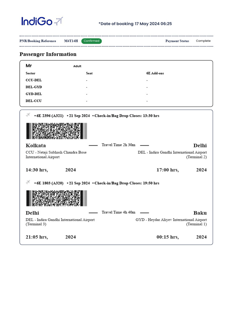 TICKET COPY - MR PRAMOD SHETTY (1) (Recovered) | PDF | Aviation | Airbus