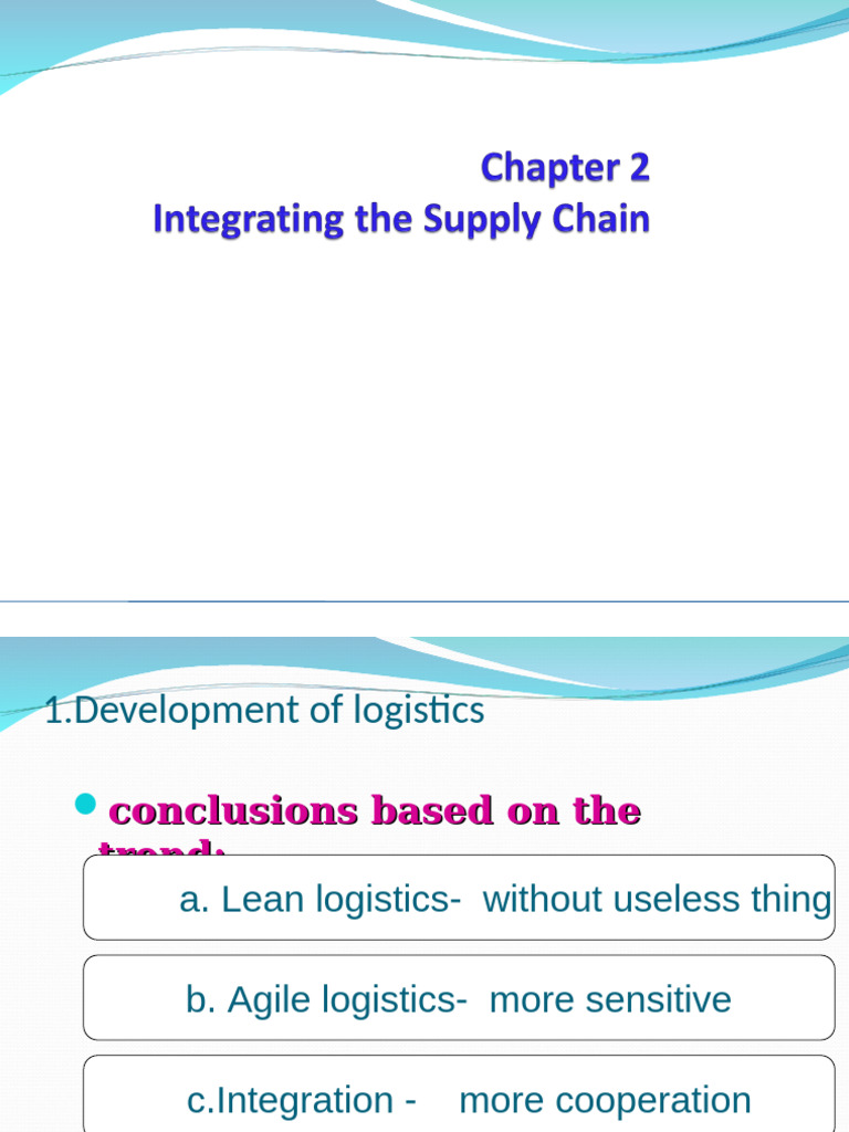 Logistics Chap 02 Integrating The Supply Chain | PDF | Logistics | Supply Chain