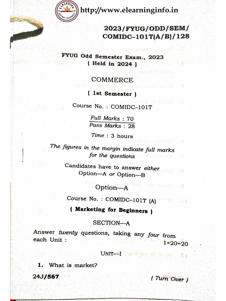 Fyug Comidc 101T 2023 Commerce | PDF