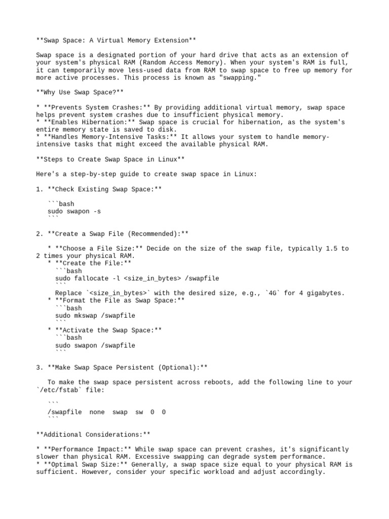 Swap Space | PDF