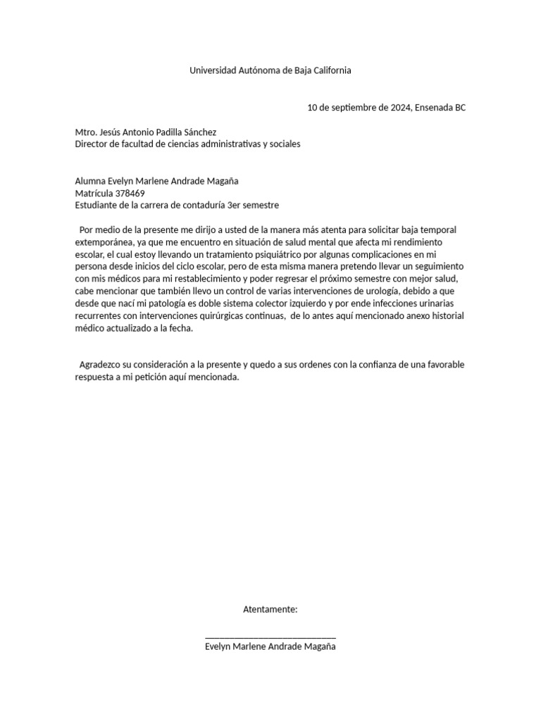 Carta Baja Temporal Extemporanea | PDF