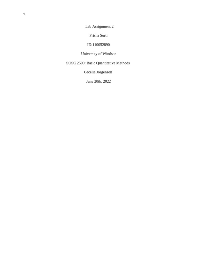 Lab Assignment 2 | PDF | P Value | Statistics