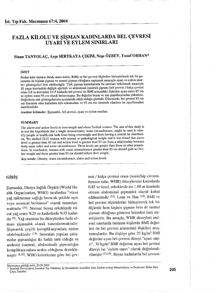 Fazla Kilolu Ve - I - Man Kad - Nlarda Bel - Evresi Uyar - Ve Eylem S - N - Rlar - (#116053 ...