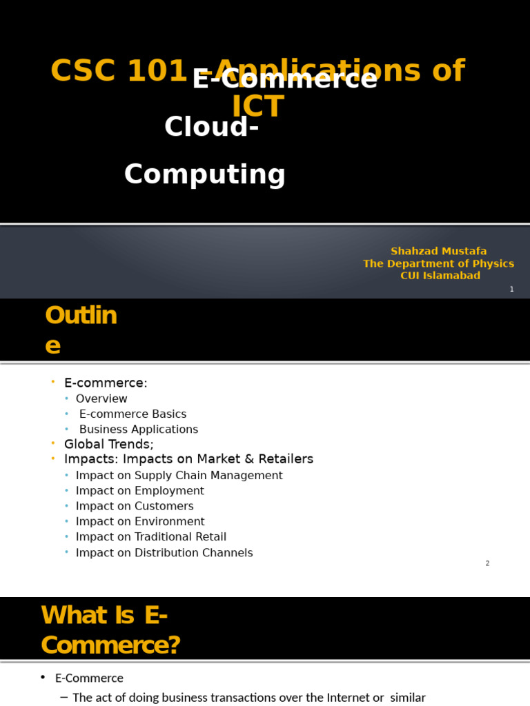 ICT Lecture-27 | PDF | Cloud Computing | E Commerce