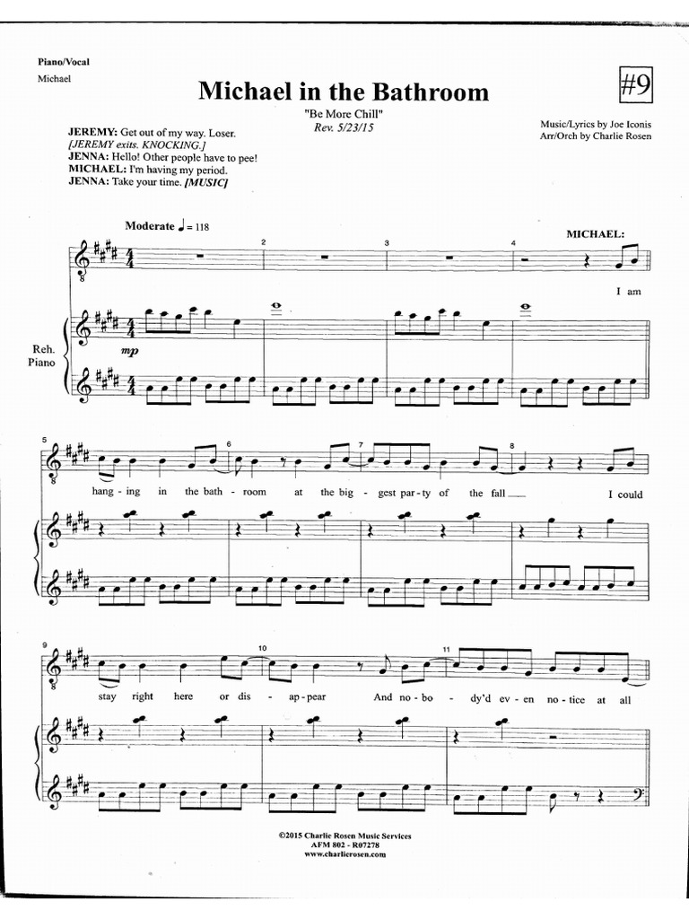 Michael in the bathroom-be more chill | PDF