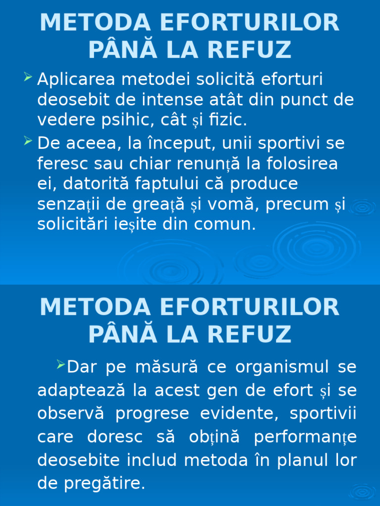 METODA EFORTURILOR SEGMENTARE METODA EFORTURILOR MIJLOCII METODA ...