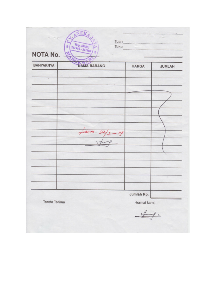 Nota Pembelian | PDF