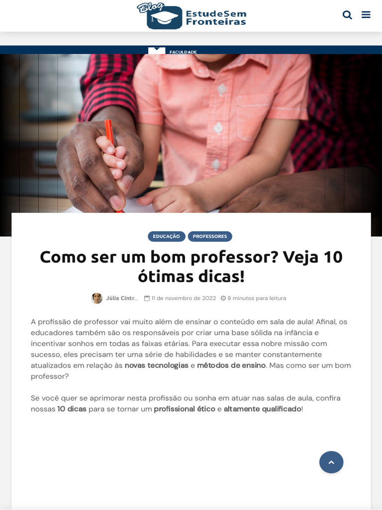 10 Dicas para Ser um Bom Professor | PDF | Pensamento | Aprendizado