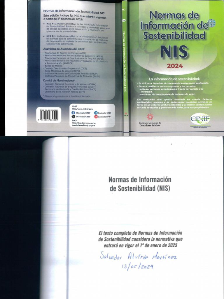 Normas de Información de Sostenibilidad NIS | PDF