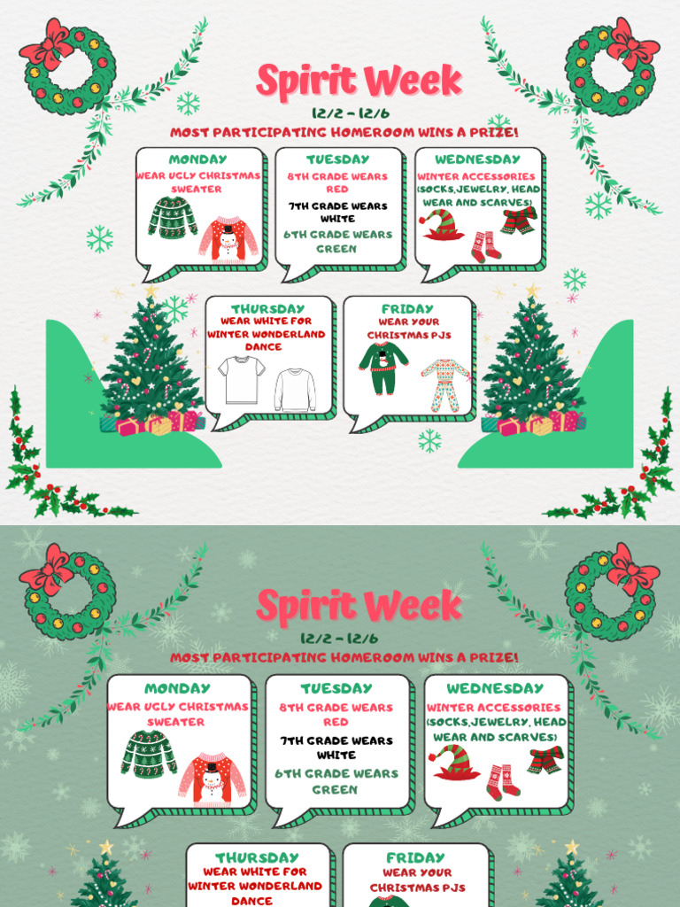Spirit Week Schedule and Themes | PDF