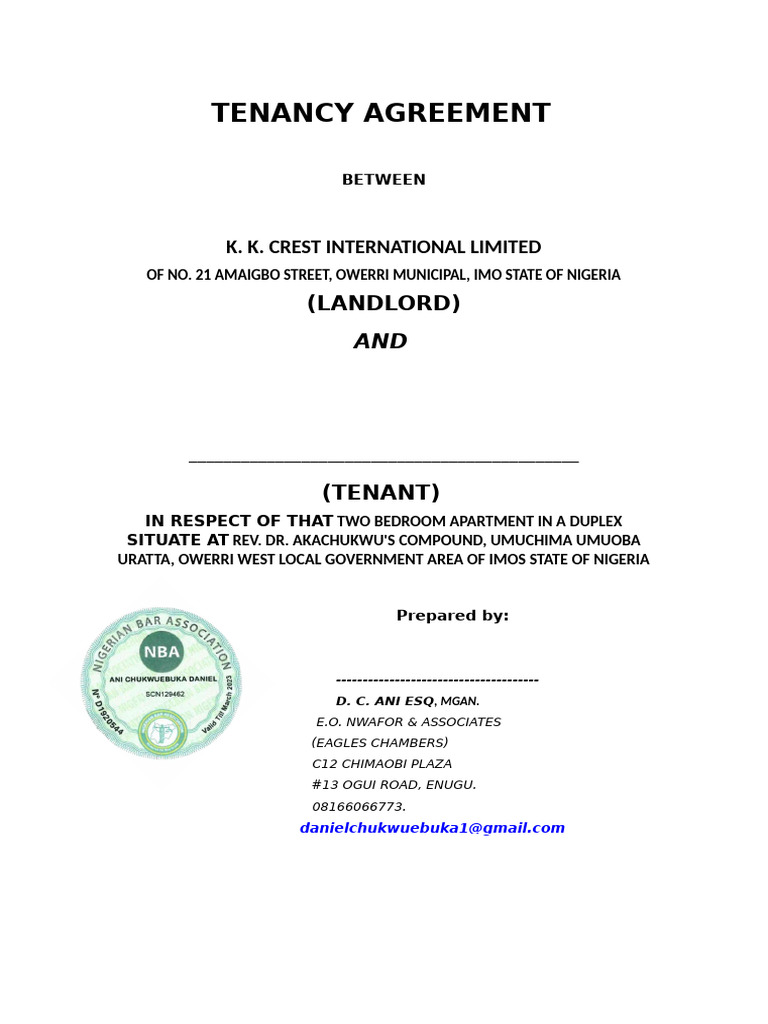 TENANCY AGREEMENT | PDF | Leasehold Estate | Landlord