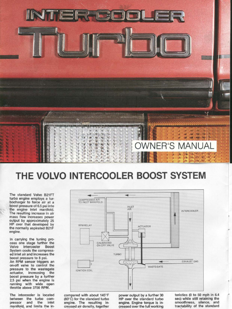 Volvo B21FT-Intercooler - Boost - System - Owners - Manual | PDF