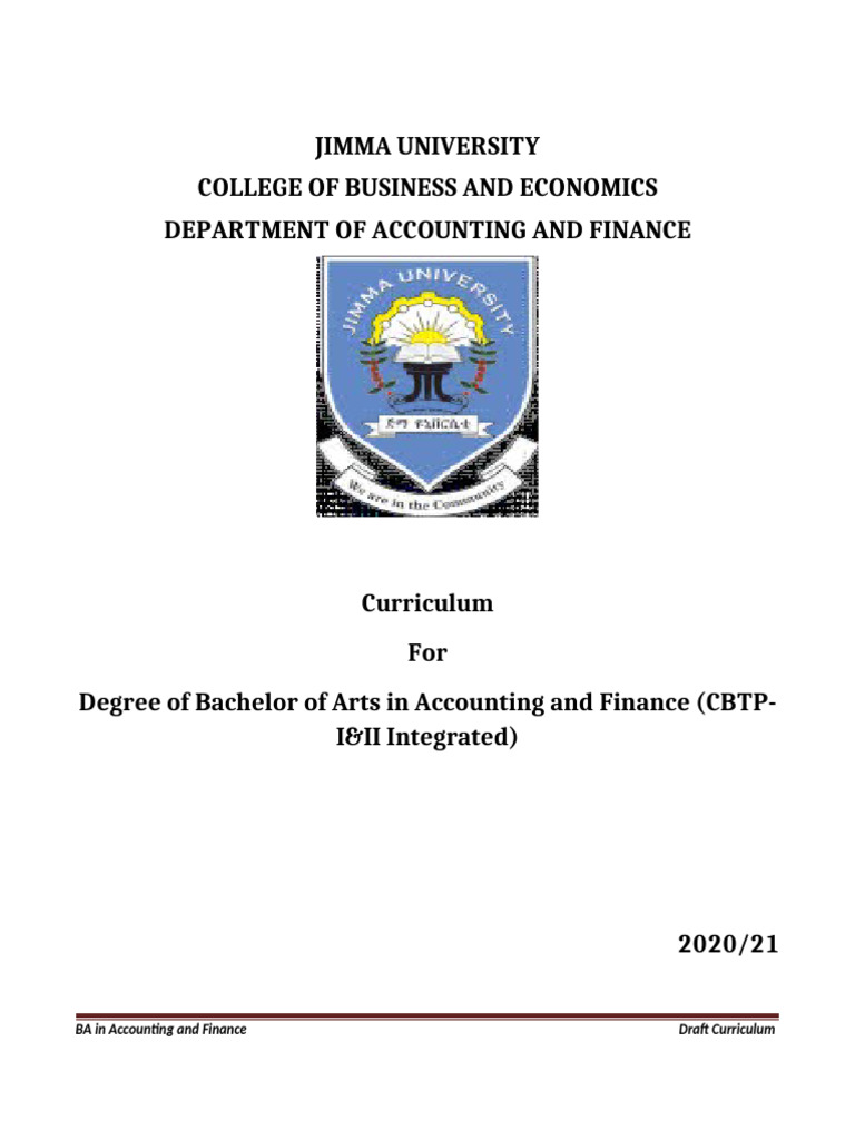 Accounting and Finance BA Curriculum May 2021 | PDF | Audit | Accounting