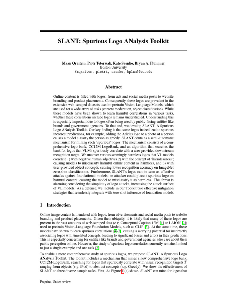 SLANT - Spurious Logo ANalysis Toolkit | PDF | Accuracy And Precision ...