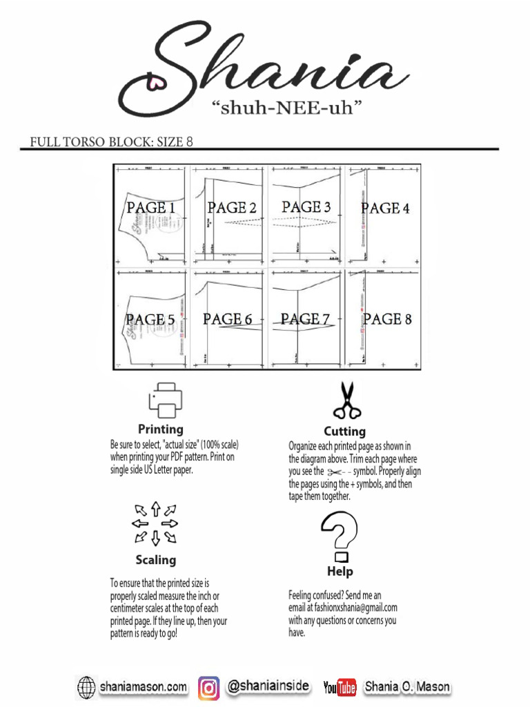Full Torso Block_US_Size8_Shania | PDF