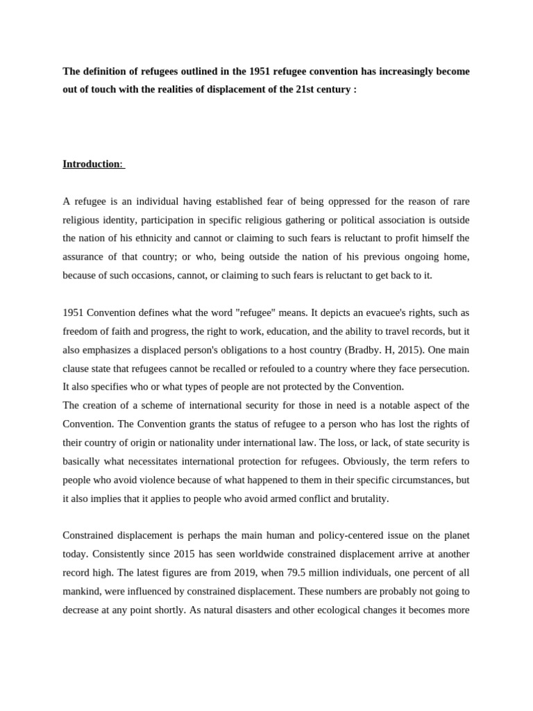1951 refugee convention | PDF | Refugee | United Nations High ...