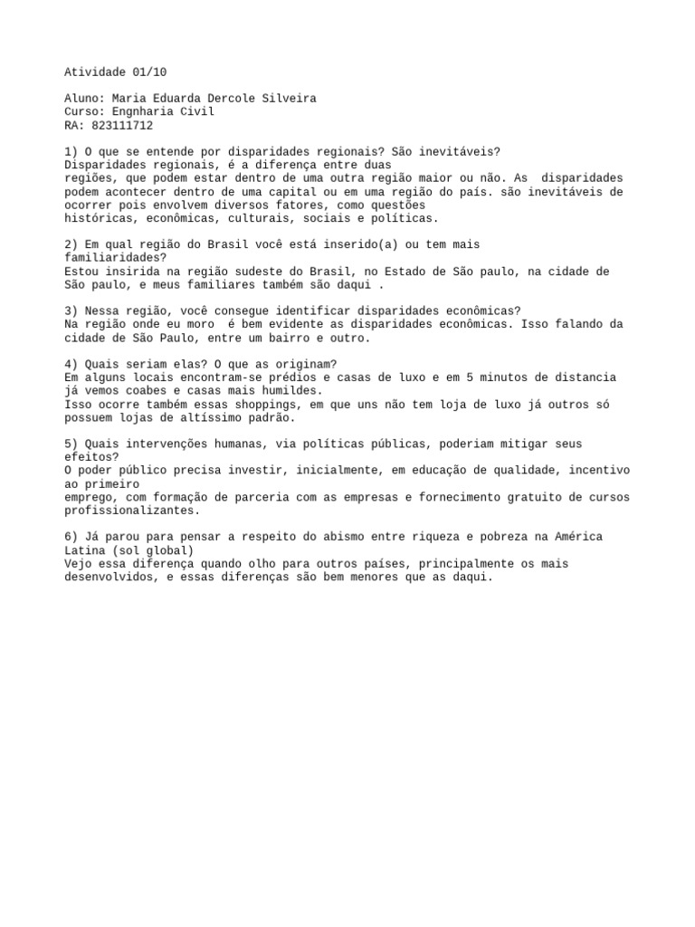 Atividade 0110 | PDF