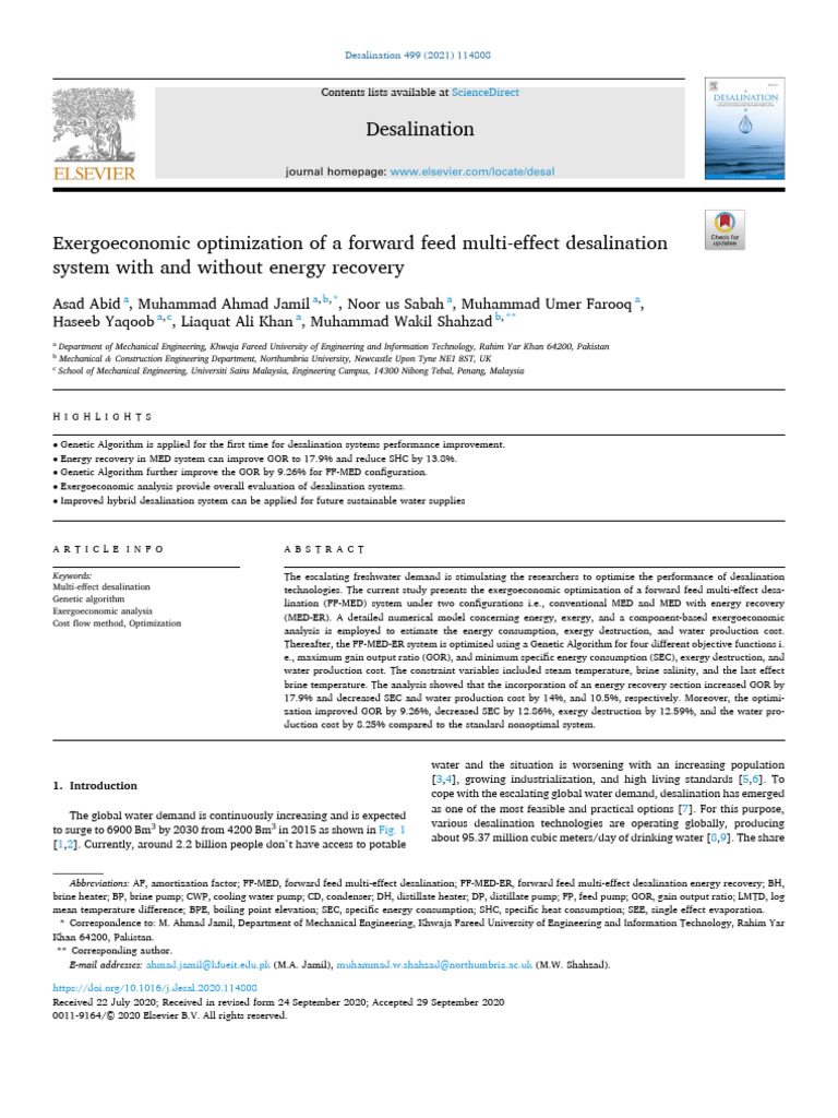 13_Exergoeconomic optimization of a forward feed multi effect ... 13_Exergoeconomic optimization of a forward feed multi effect ...