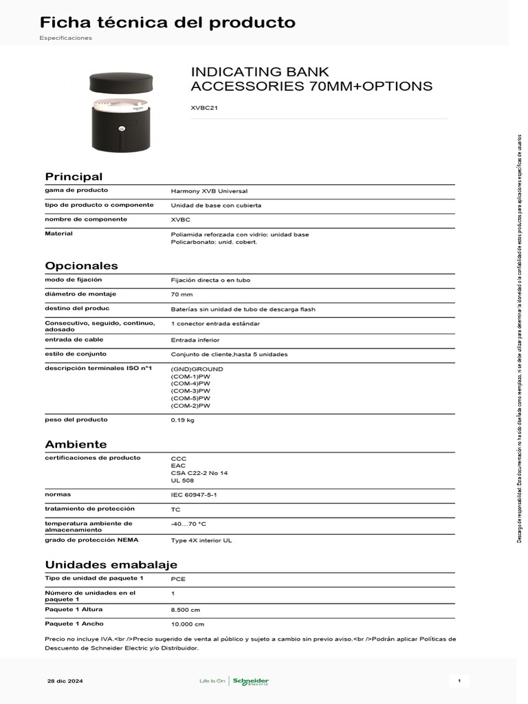 Schneider Electric - Harmony-XVB - XVBC21 | PDF | Residuos | Reciclaje